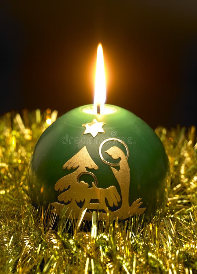 Christmas candle stock image. Image of flamy, fire, inside - 11651275