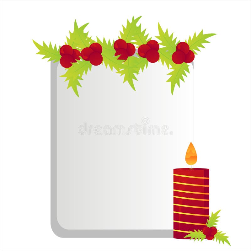 Christmas candle frame stock vector. Illustration of year - 17201361