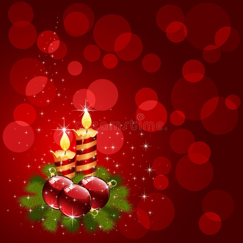 Christmas Candle on Red Background Stock Vector - Illustration of light ...