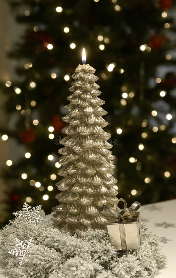 Christmas Candle Tree Flame Gold Stock Photo - Image of flame, tree ...