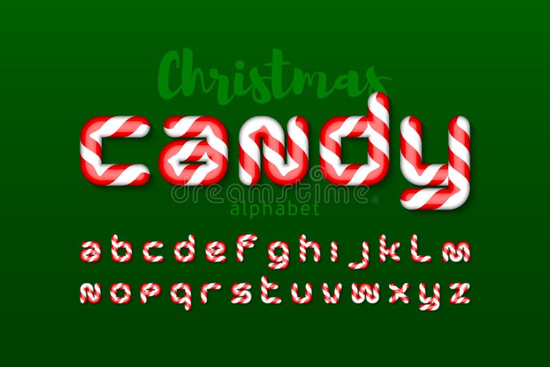 Christmas candy cane font stock vector. Illustration of lollipop ...