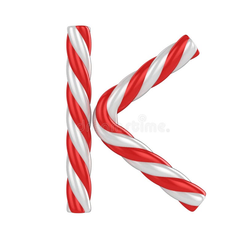 Christmas Candy Cane Font - Letter K Stock Illustration - Illustration ...