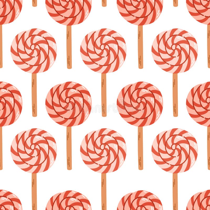 Christmas Candy Seamless Pattern and Flat Vector Stock Vector ...