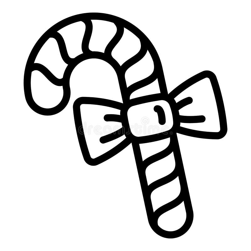 Christmas Candy Stick Tree Toy Icon, Outline Style Stock Vector ...