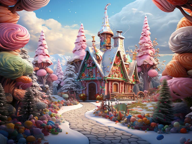 Christmas Candy Trees Backdrop for Photo Manipulation , Vivid and ...