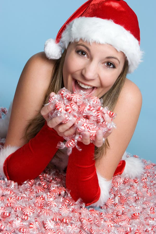 Christmas Candy Woman stock image. Image of happy, laughter - 7330463