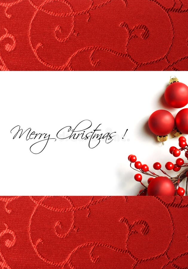 Red Christmas card stock image. Image of blank, ornament - 3529109