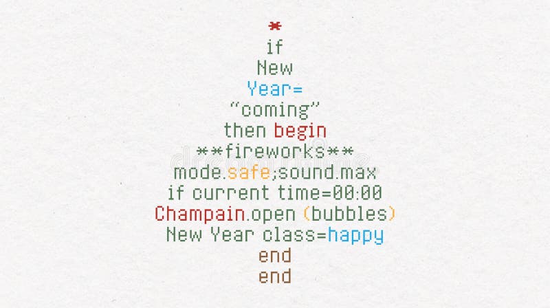 Christmas Tree Made of Programming Code. Minimalist Christmas Card ...