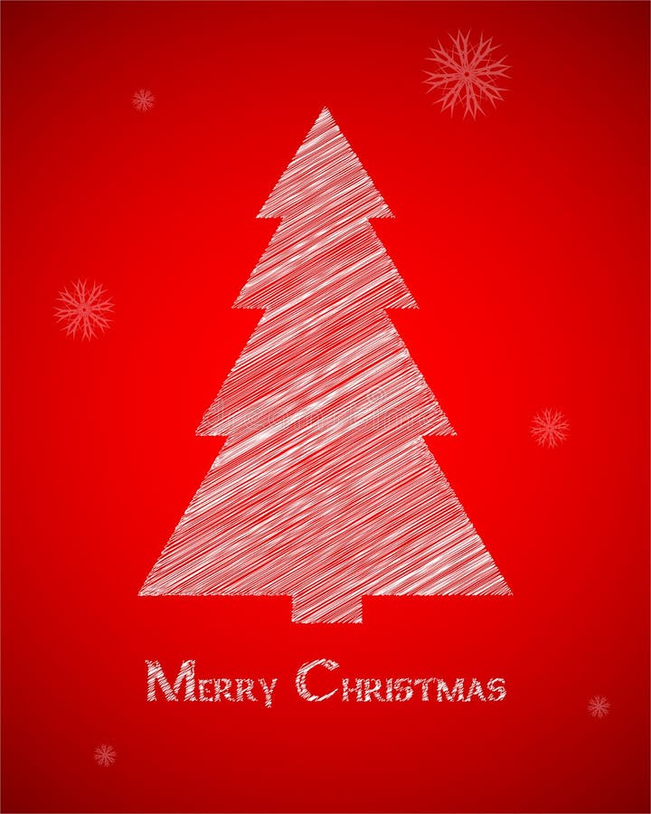 Christmas Card with Christmas Tree Stock Vector - Illustration of ...