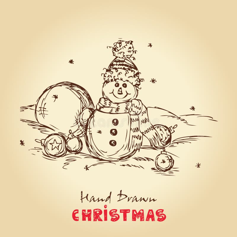 Christmas hand drawn stock vector. Illustration of decoration - 28147599