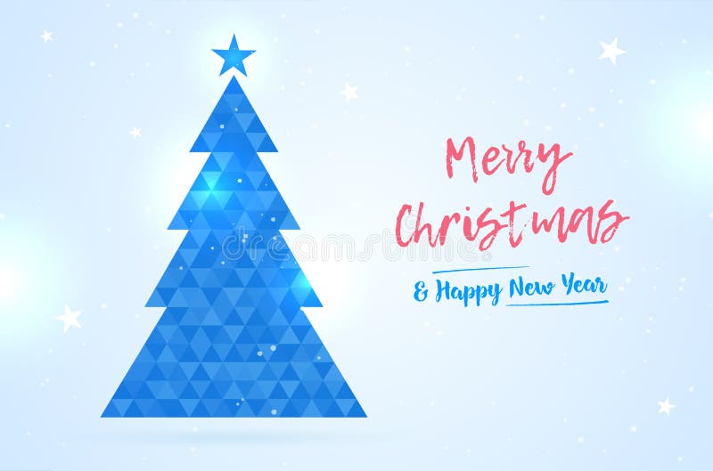 Christmas Card with Abstract Triangle Christmas Tree Stock Vector ...
