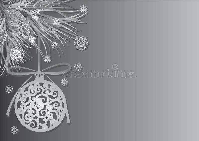 Christmas Card with Ball and Fur-tree Stock Vector - Illustration of ...