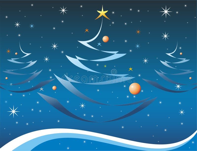 Christmas Card in Blue Color Stock Illustration - Illustration of ...