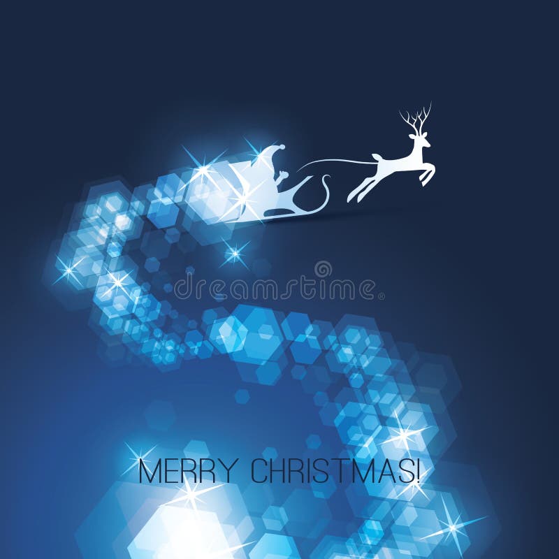 Blue Christmas Card Template Stock Vector - Illustration of merry ...