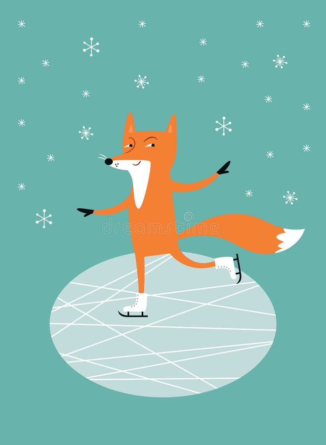 Fox Ice Skating Stock Illustrations – 107 Fox Ice Skating Stock ...