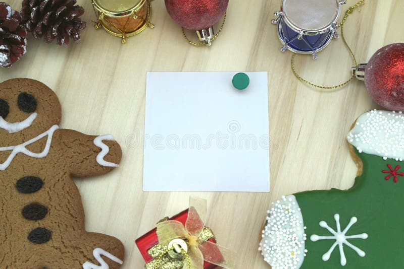 Christmas Card with Decoration Stock Photo - Image of christmas ...
