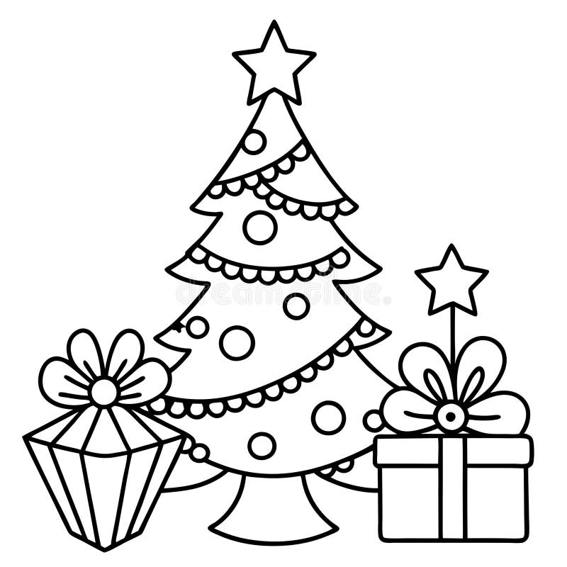 Christmas Card with Christmas Decorations. Copy Space. Christmas Tree ...