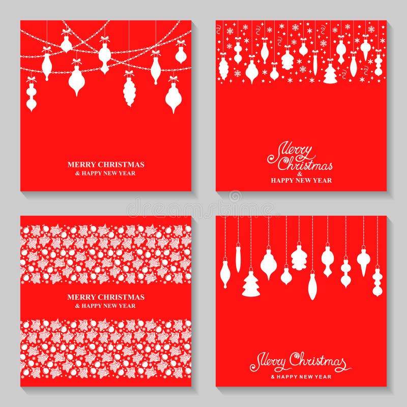 Christmas Card with Decorations Stock Vector - Illustration of ...