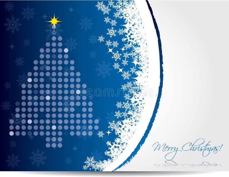 Christmas Card Design in Blue Color Stock Vector - Illustration of ...