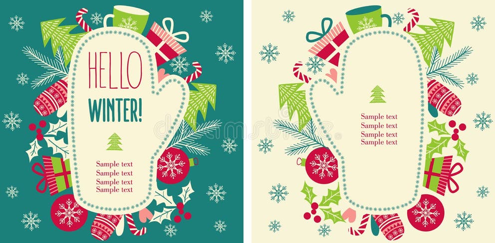 Christmas Card. Design Elements. Greeting Card Stock Vector ...