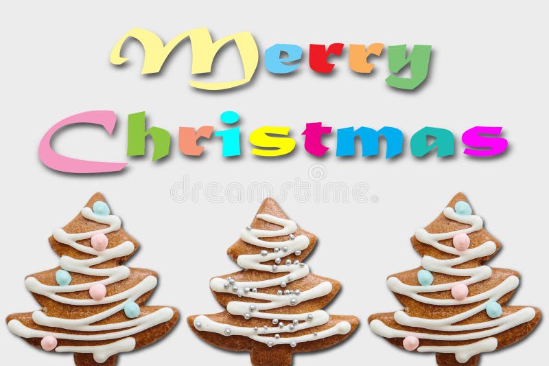 Christmas Card or Design with the Inscription Merry Christmas Stock ...