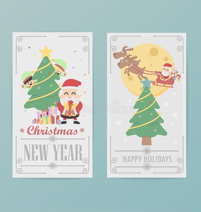 Christmas Card Design Layout Template B Stock Vector - Illustration of ...