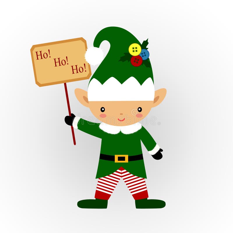Christmas Card. Christmas Elf a Sign Stock Vector - Illustration of ...