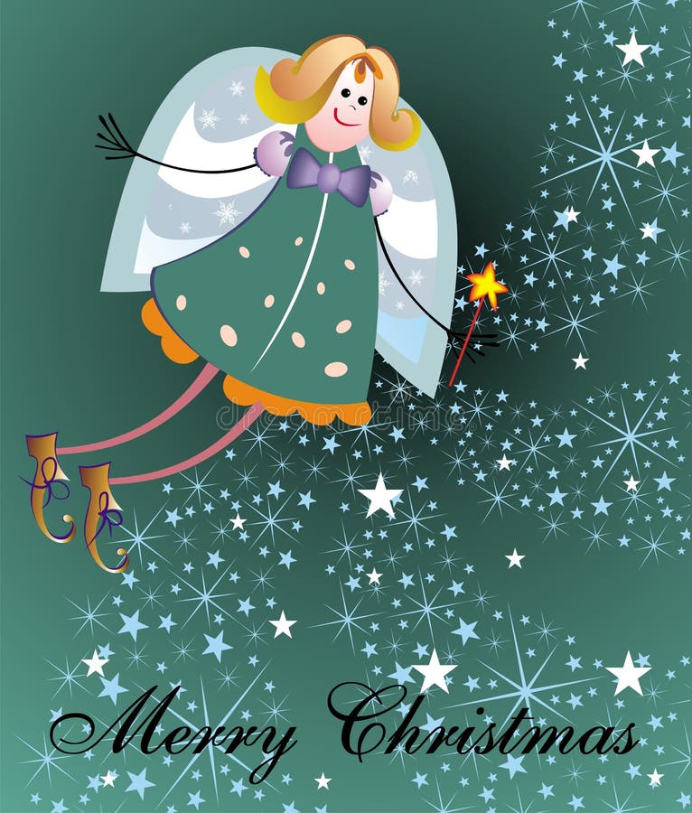 Christmas fairy stock vector. Illustration of snowing - 7346560