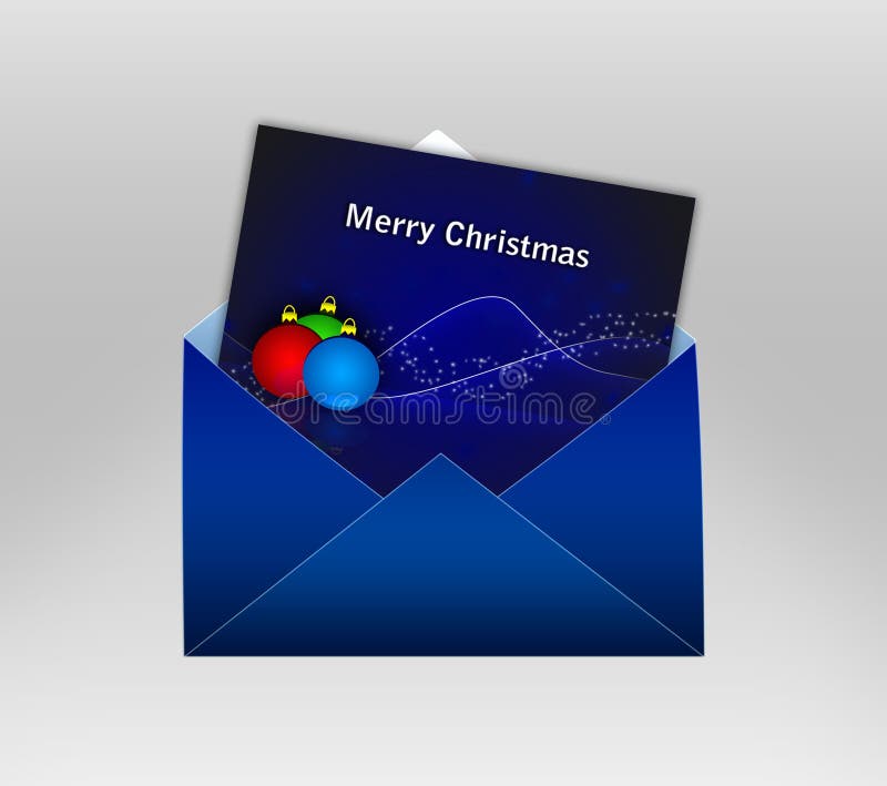 Christmas Card and Envelope Stock Illustration - Illustration of ...