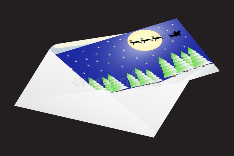 Christmas Card In An Envelope Stock Vector Illustration Of Night
