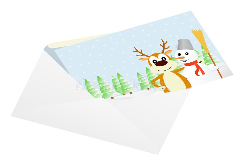 Christmas Card In An Envelope Stock Vector Illustration Of T