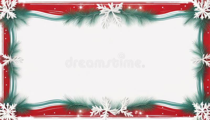 Christmas Card Frame with Copy Space on White Stock Illustration ...
