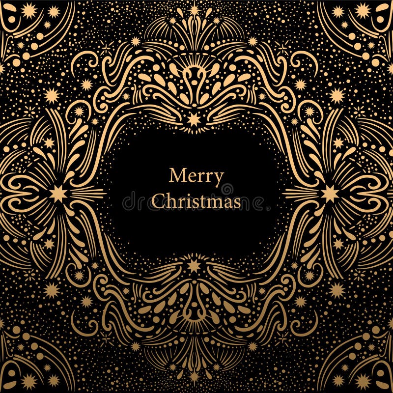 Christmas Card with Gold Elements Like a Star. Vector. Stock Vector ...