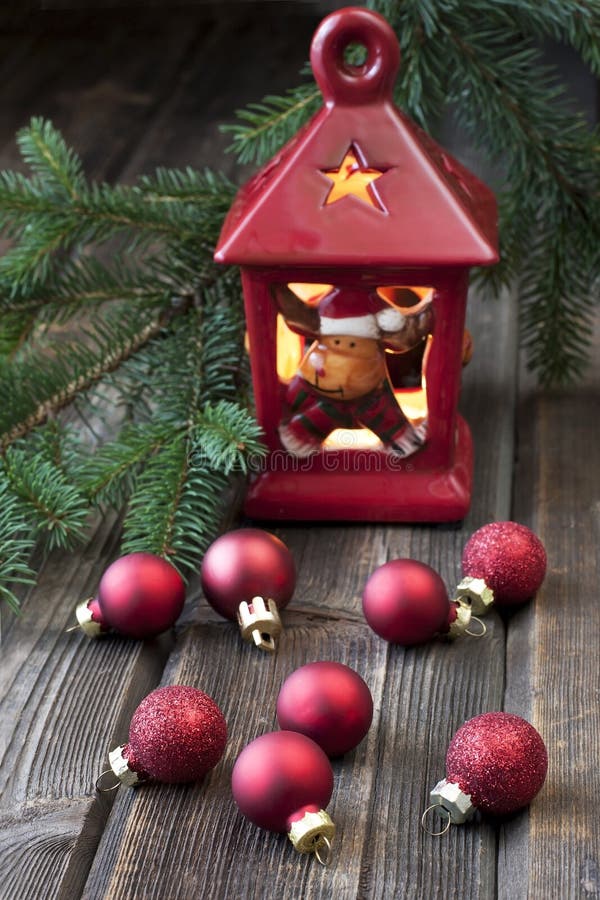 Christmas Card with Holiday Composition Stock Image - Image of table ...