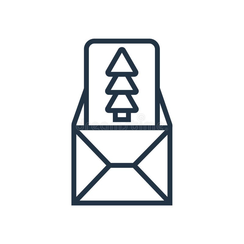 Christmas Card Icon Vector Isolated on White Background, Christmas Card ...