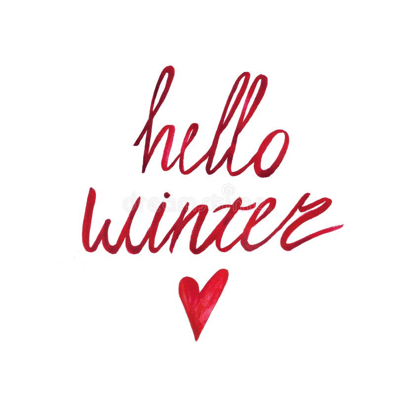 Christmas Card and Letter Hello Winter Stock Illustration ...