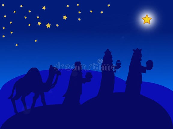 Christmas card - the Magi stock illustration. Illustration of night ...