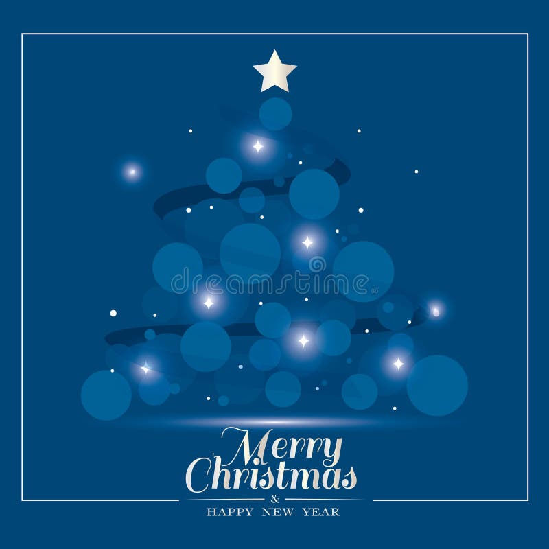 Christmas Card with Modern Abstract Tree, Vector Stock Illustration ...