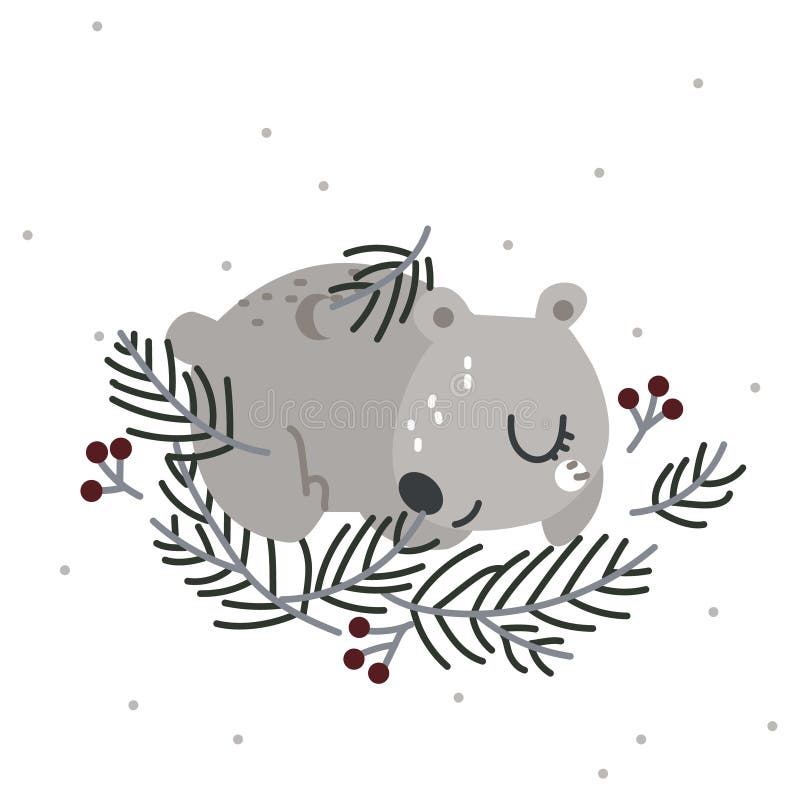 Christmas Card With Polar Bear In Vector Stock Vector Illustration Of