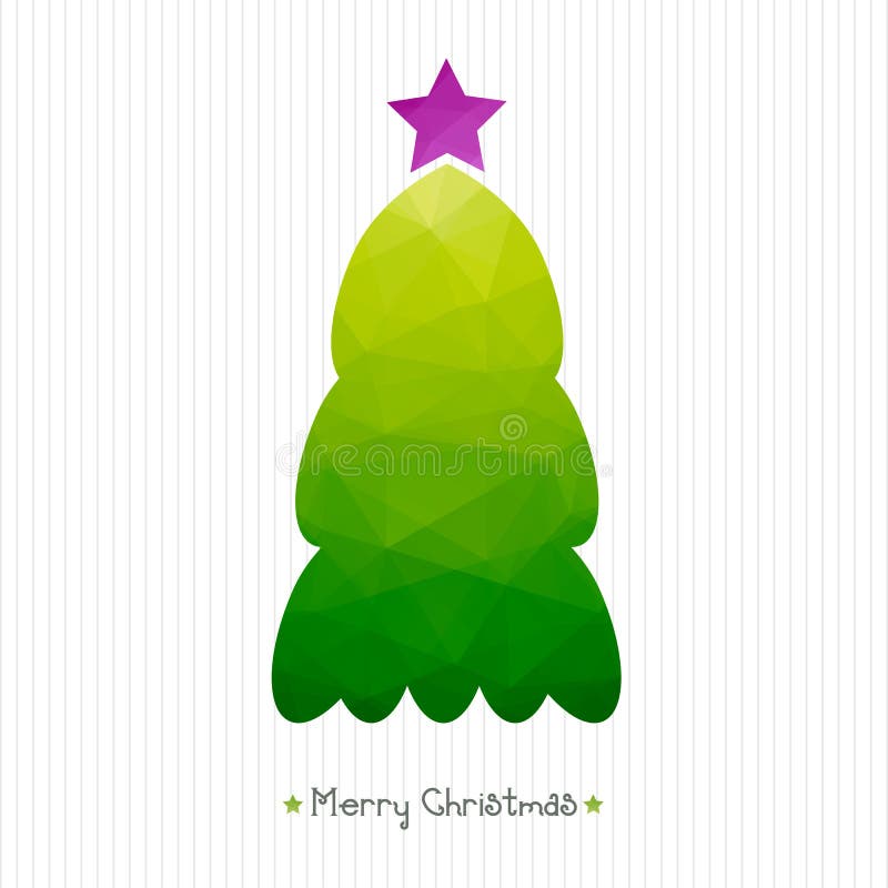 Christmas Card. Polygonal Triangular Christmas Tree. Corrugated ...