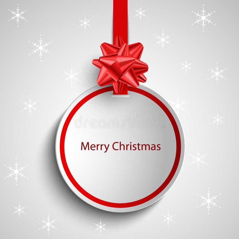 Christmas Card with Red Round Sign Pointer Template Stock Vector ...