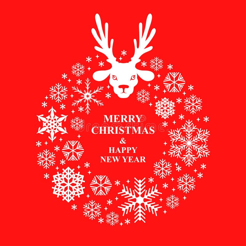 Christmas Card with Round Decorative Frame Stock Vector - Illustration ...
