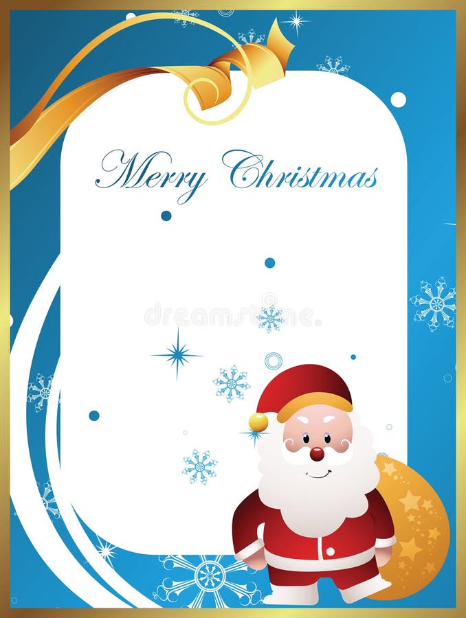 Christmas card with santa stock illustration. Illustration of ...