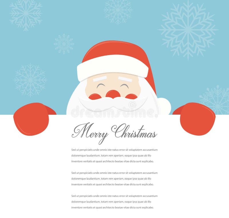 Christmas Card with Santa Claus. Template with Copy Space Stock Vector ...
