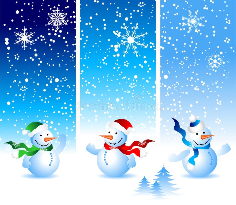 Snowman Header Backgrounds stock vector. Illustration of characters ...