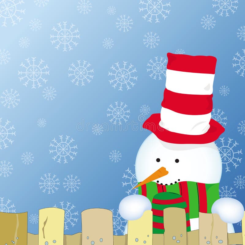 Christmas Card, Invitation with Snowman Vector Stock Vector ...