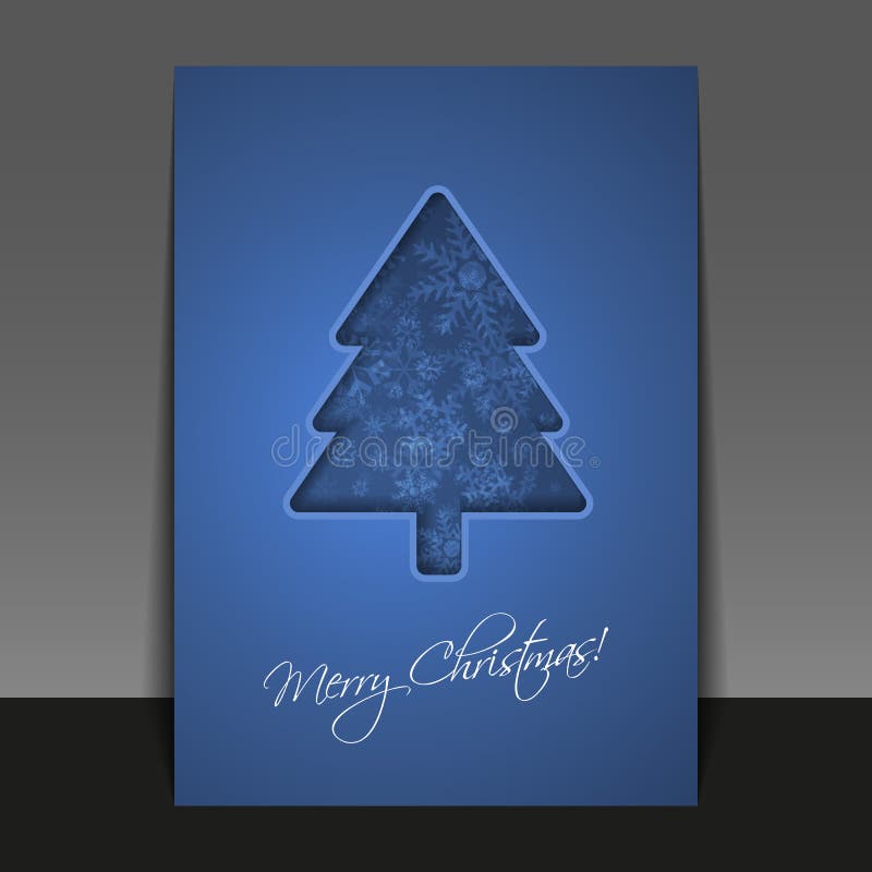 Blue Christmas Card Template Stock Vector - Illustration of merry ...