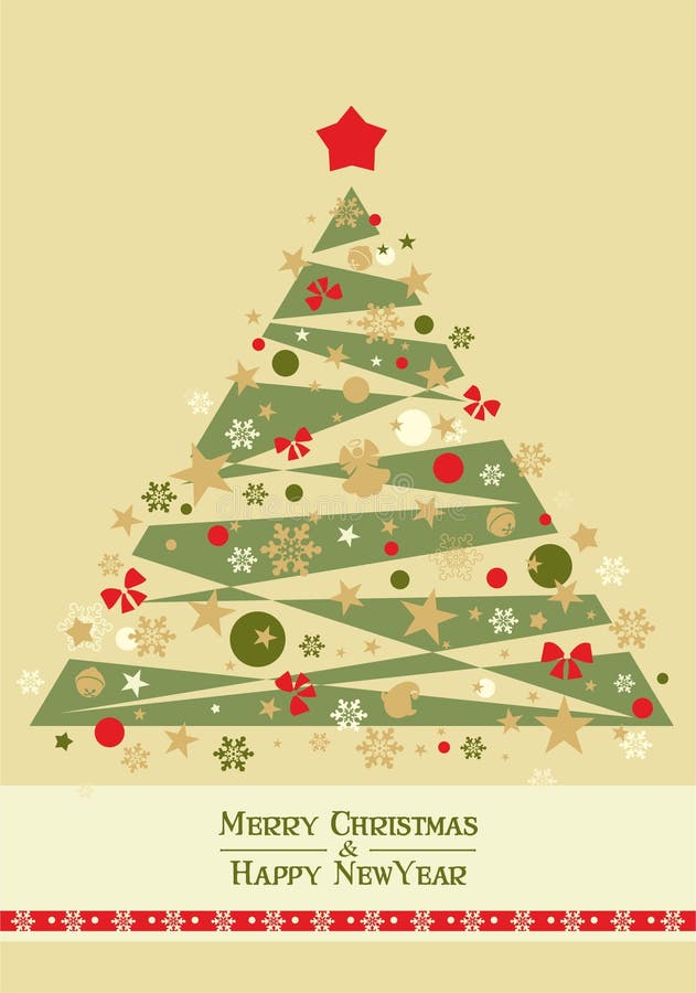 Christmas Tree Card - Vector Stock Vector - Illustration of decoration ...