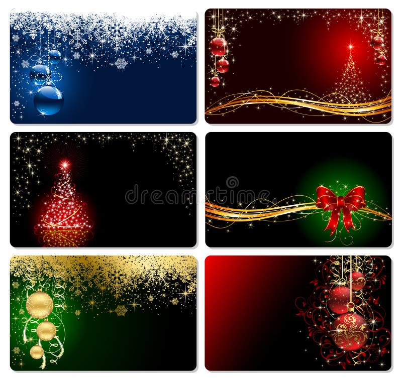 Christmas cards stock vector. Illustration of glow, credit - 19657473