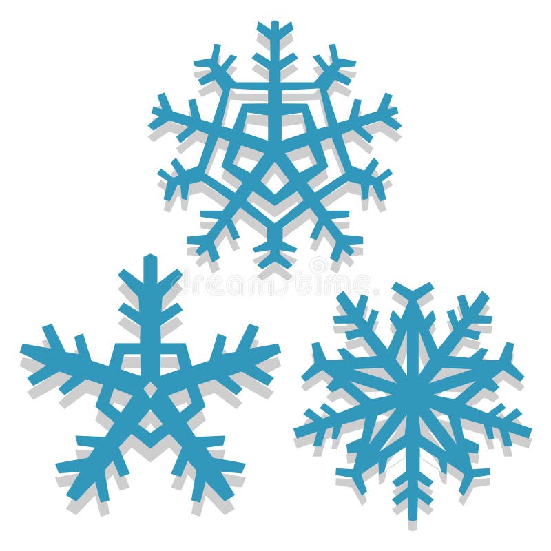 Christmas Cartoon Snowflakes on White Background Stock Illustration ...